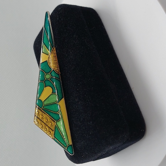 Vintage | Jewelry | Pierre Bex Style Modernist Enamel Art Deco Brooch ...